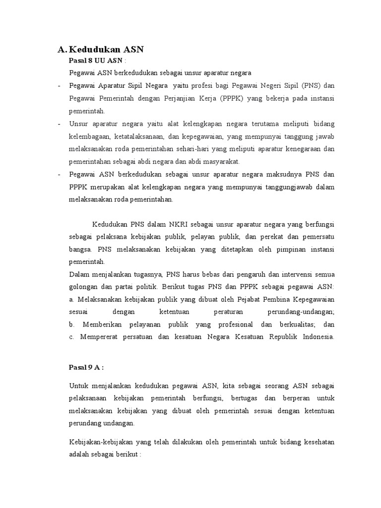 Kedudukan ASN | PDF