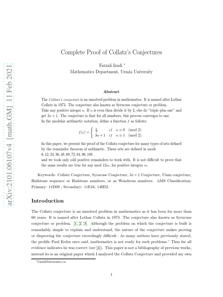 Collatz Conjecture | PDF