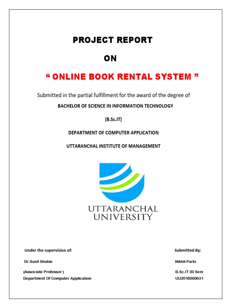 " Online Book Rental System ": Project Report ON | PDF