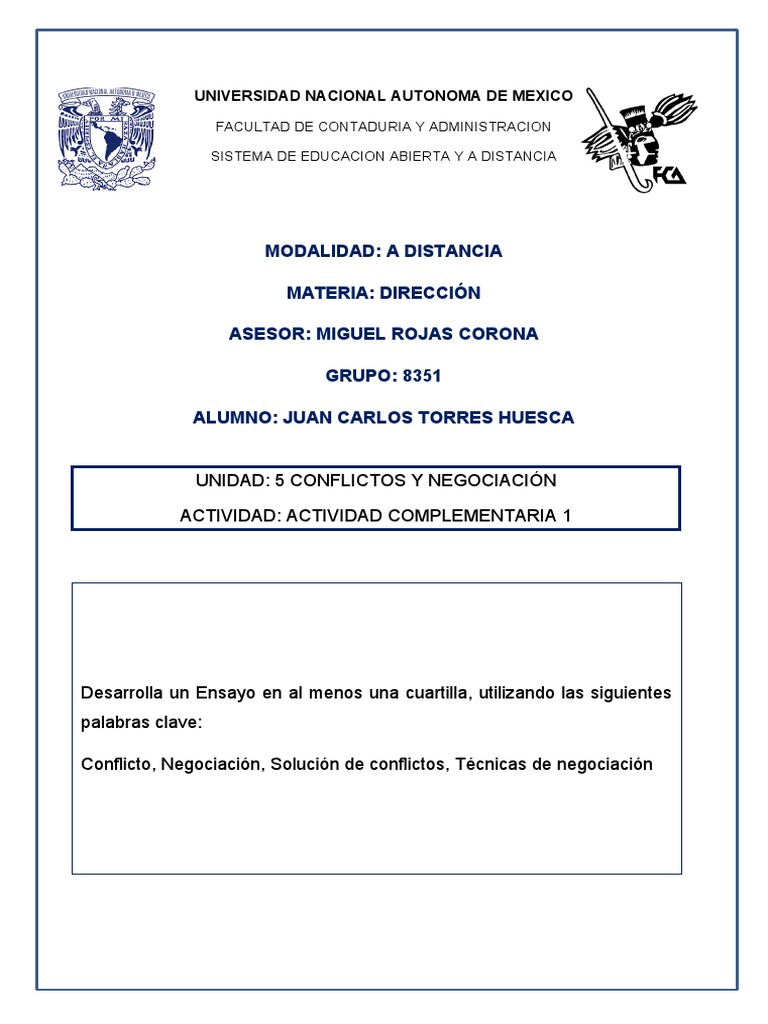 Unidad 5 Act. Complementaria 1 | PDF