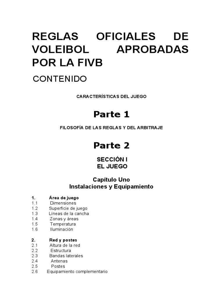 Reglas Oficiales de Voleibol FIVB | PDF
