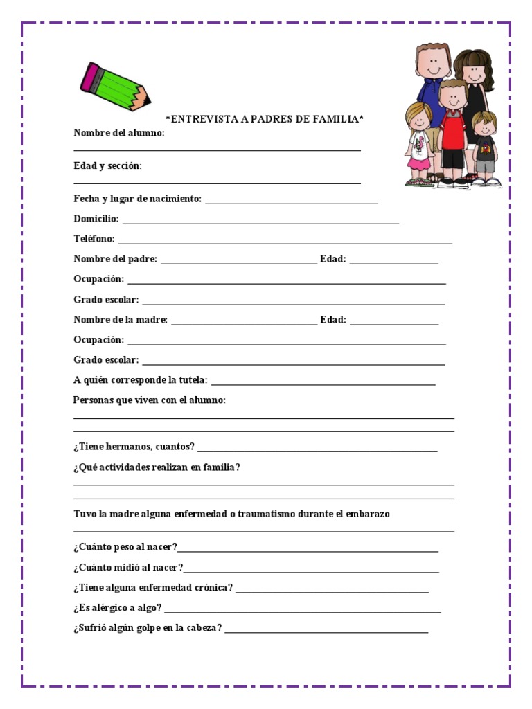 Entrevista A Padres de Familia | Descargar gratis PDF | Desarrollo humano