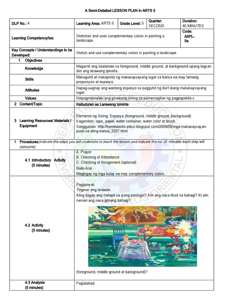 DLP Arts5 Q2 L4 | PDF