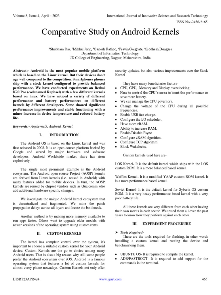 Comparative Study On Android Kernels | Download Free PDF | Android ...