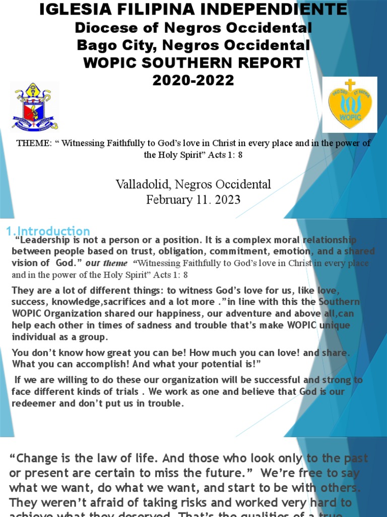 WOPIC Southern Report 2020-2022 | PDF | Love | God