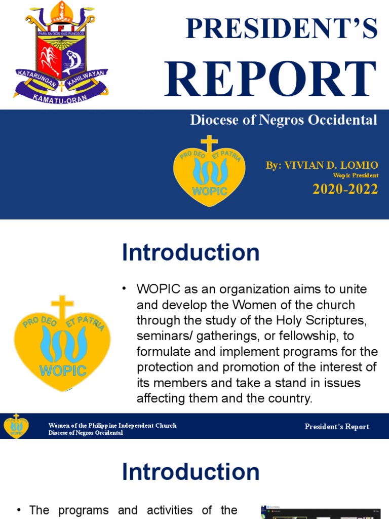WOPIC President's Report 2020-2022 | PDF