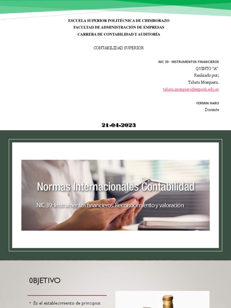 NIC 39: Guía de Instrumentos Financieros | PDF | Contabilidad ...
