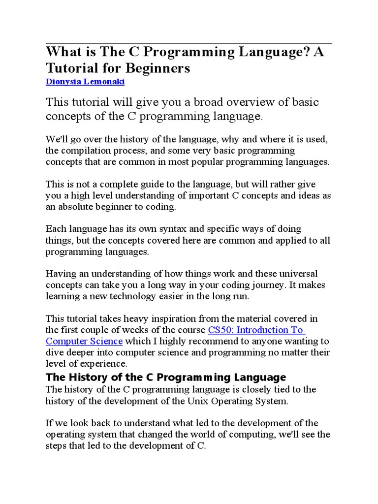 C Histroy | PDF | Integer (Computer Science) | Variable (Computer Science) C Histroy | PDF | Integer (Computer Science) | Variable (Computer Science)