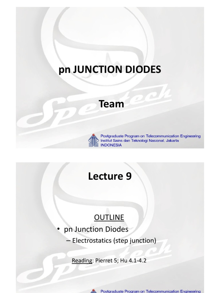 Lecture9 PN JUNCTION DIODES | PDF