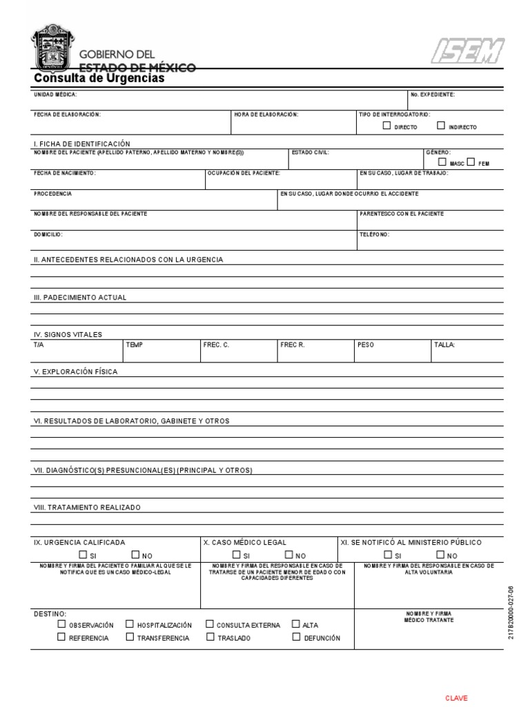 Consulta de Urgencias Isem | PDF