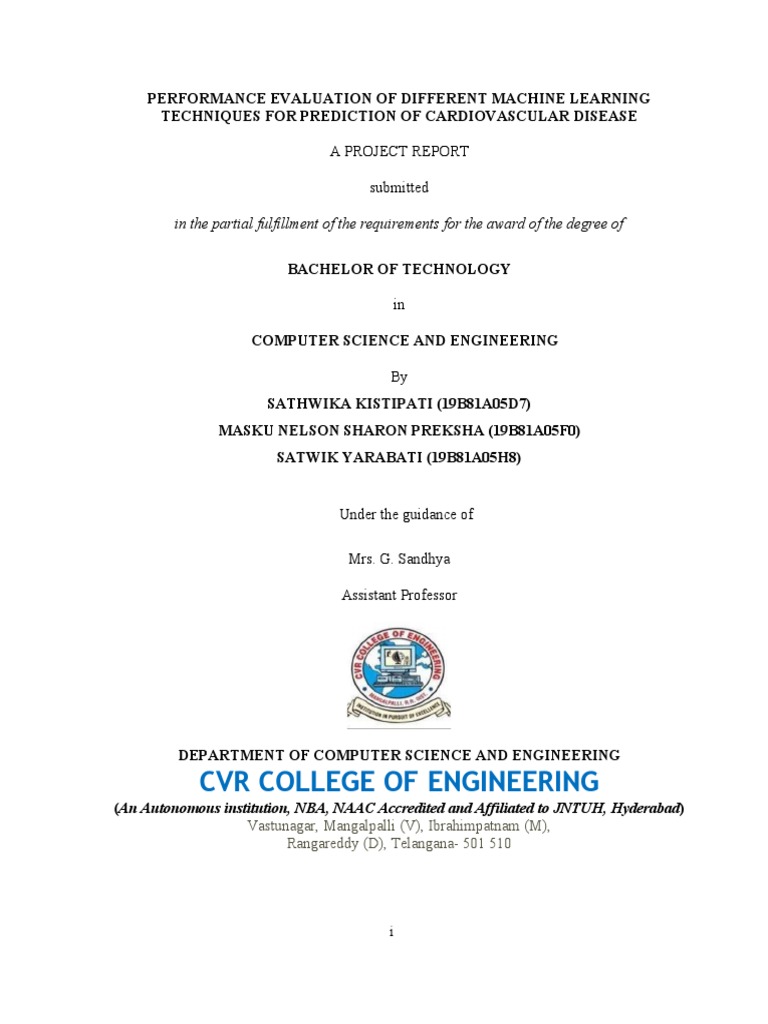 CVR College of Engineering: in The Partial Fulfillment of The ...