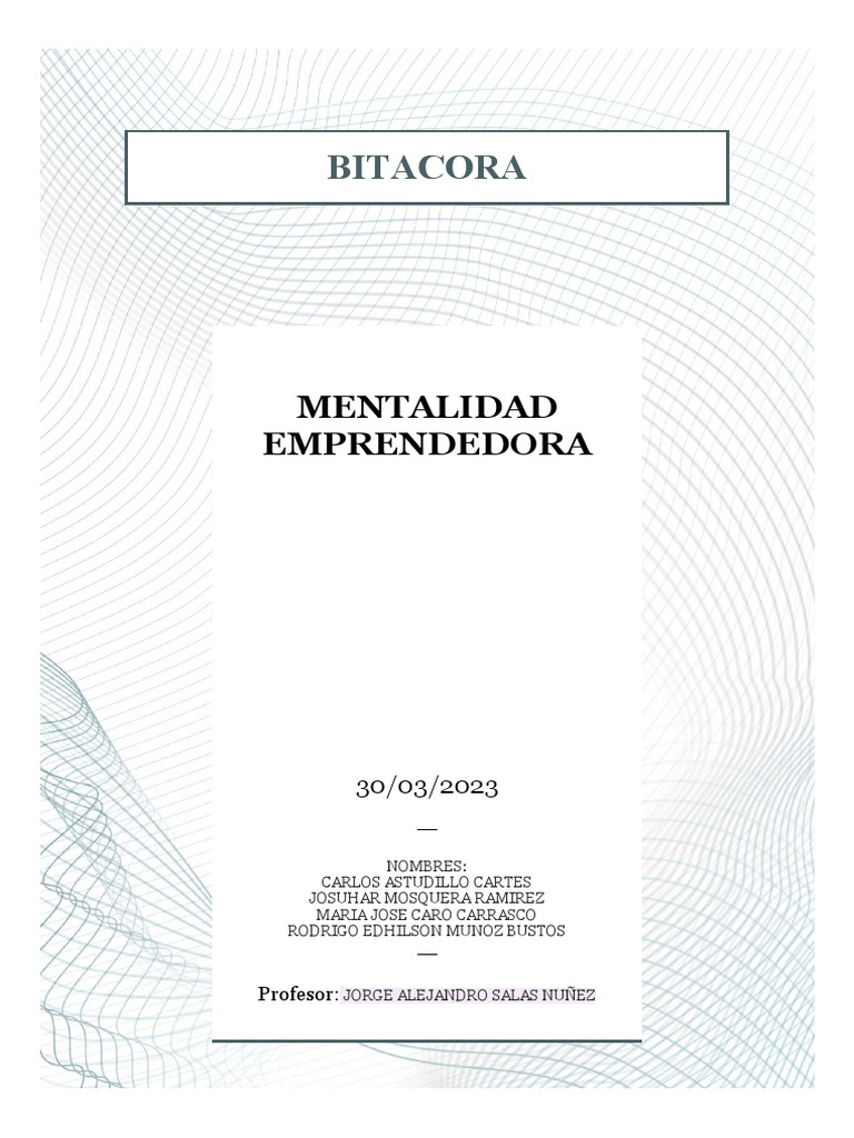 Bitacora: Mentalidad Emprendedora | PDF