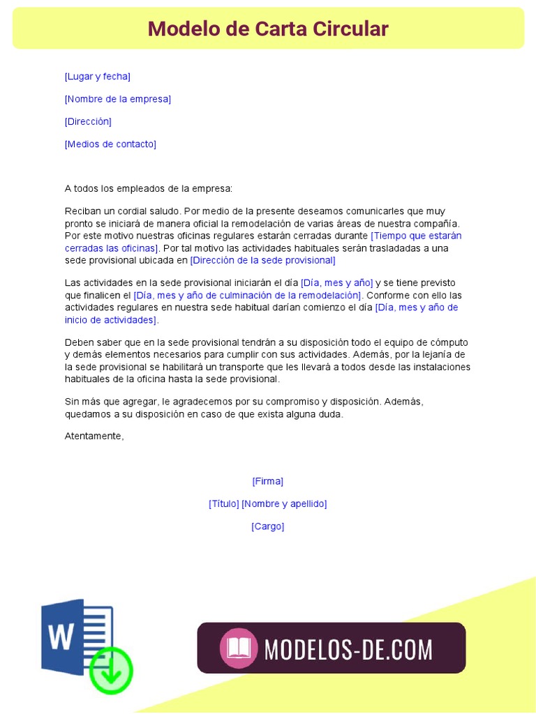 Modelo de Carta Circular | PDF