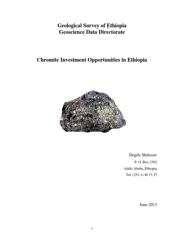 Ethiopia Chromite Investment Guide | PDF | Chromium | Geology
