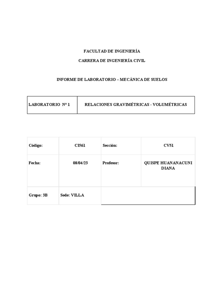 Laboratorio #2 - GRAVEDAD ESPECÍFICA DE LOS SÓLIDOS - CV56 | PDF | Agua ...