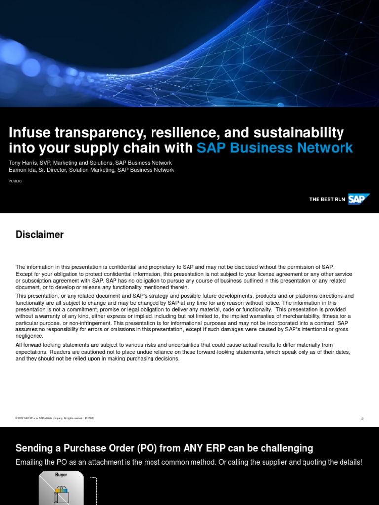 SAP Business Network Solution Overview | PDF | Supply Chain | Logistics