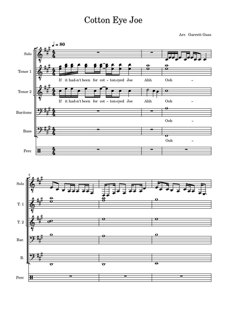 Cotton Eye Joe 2 | PDF | Pitch (Music) | Elements Of Music