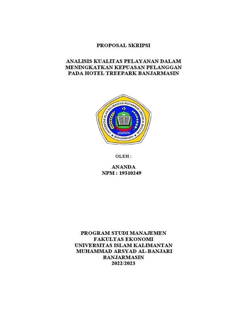 Proposal Skripsi Ananda | PDF | Bisnis | Pengelolaan Keuangan & Uang