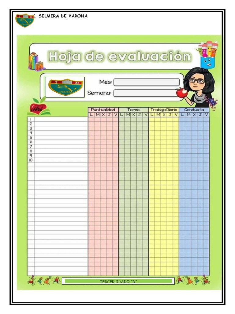 HOJAS DE EVALUACION | PDF