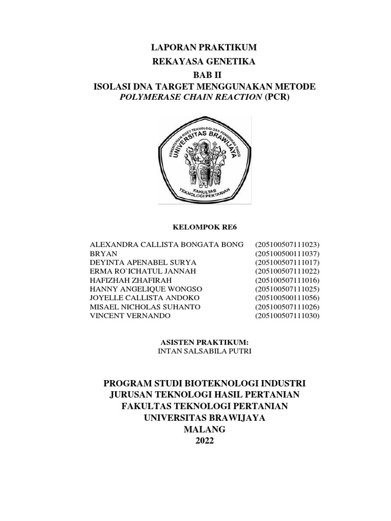 Laporan-RE6-M2-Isolasi DNA Target Menggunakan Metode PCR | PDF