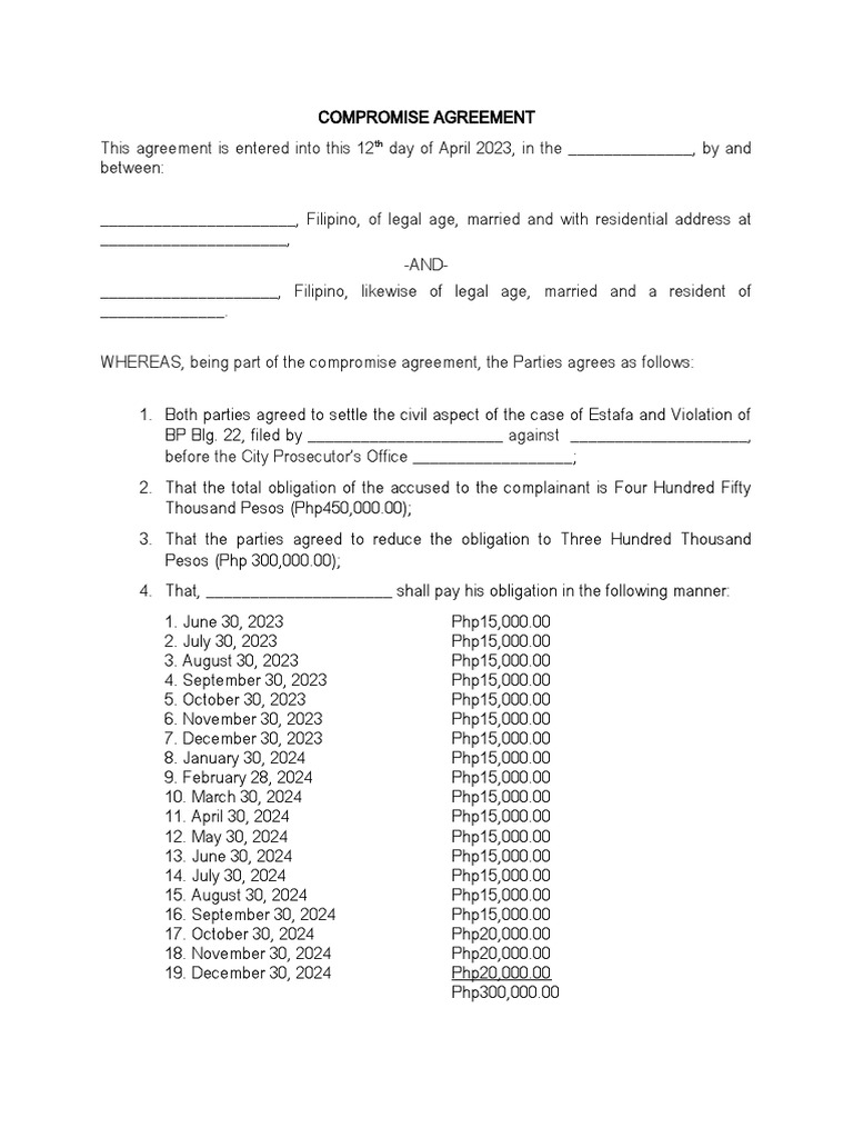 Compromise Agreement | PDF