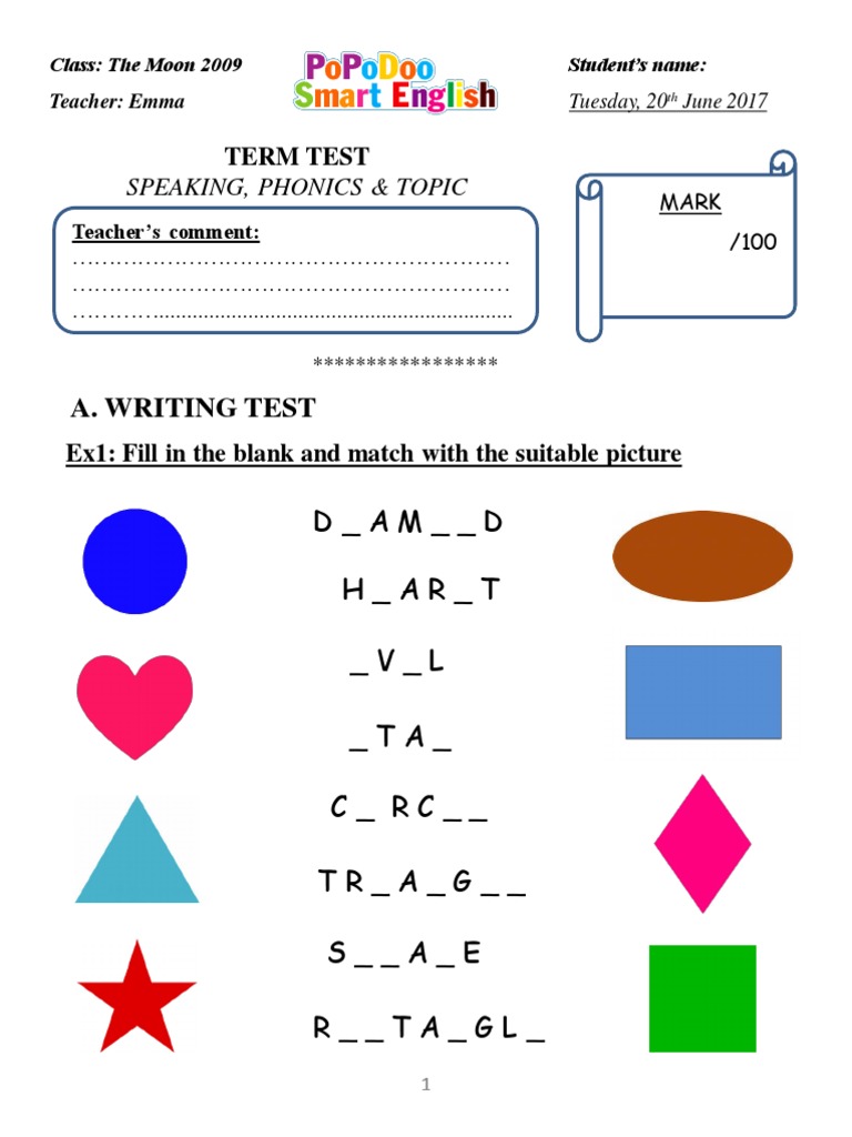 Kids' Test About Shapes | PDF | Astronomy