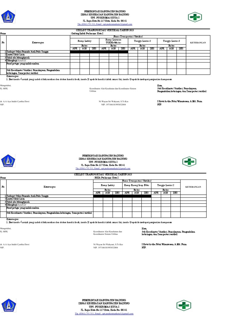 CEK LIST VERTIKAL | PDF