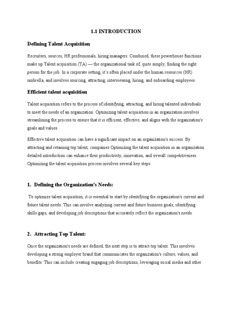 Talent Acq | PDF | Recruitment | Sampling (Statistics)