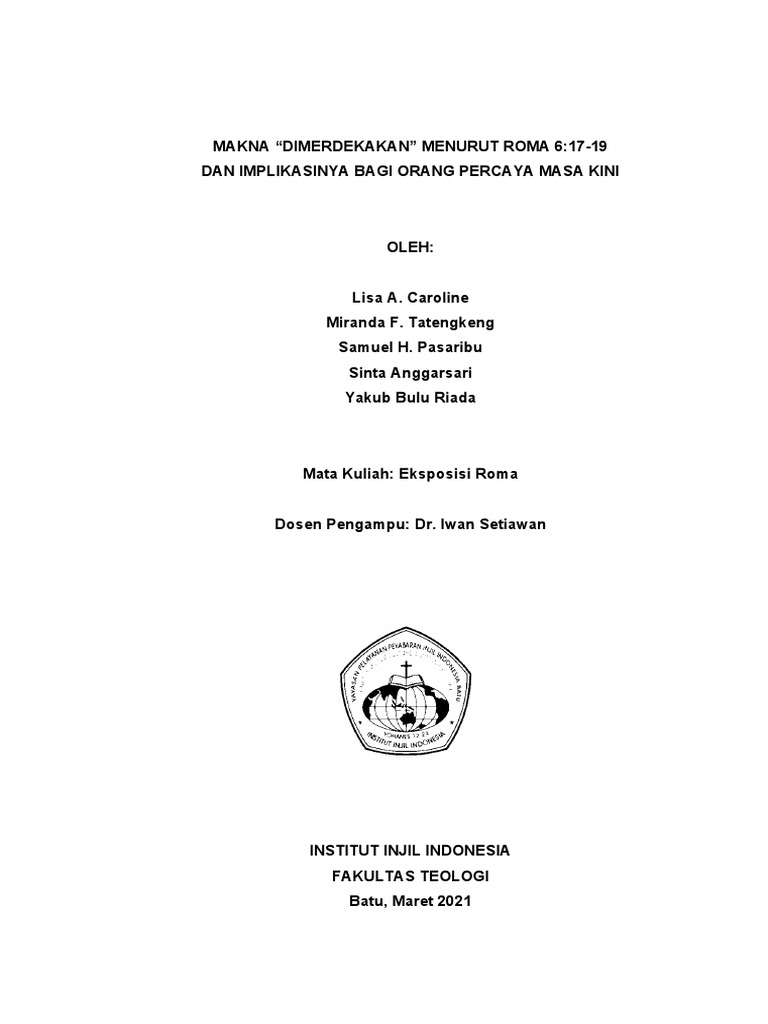Makalah Eksposisi Kitab Roma | PDF