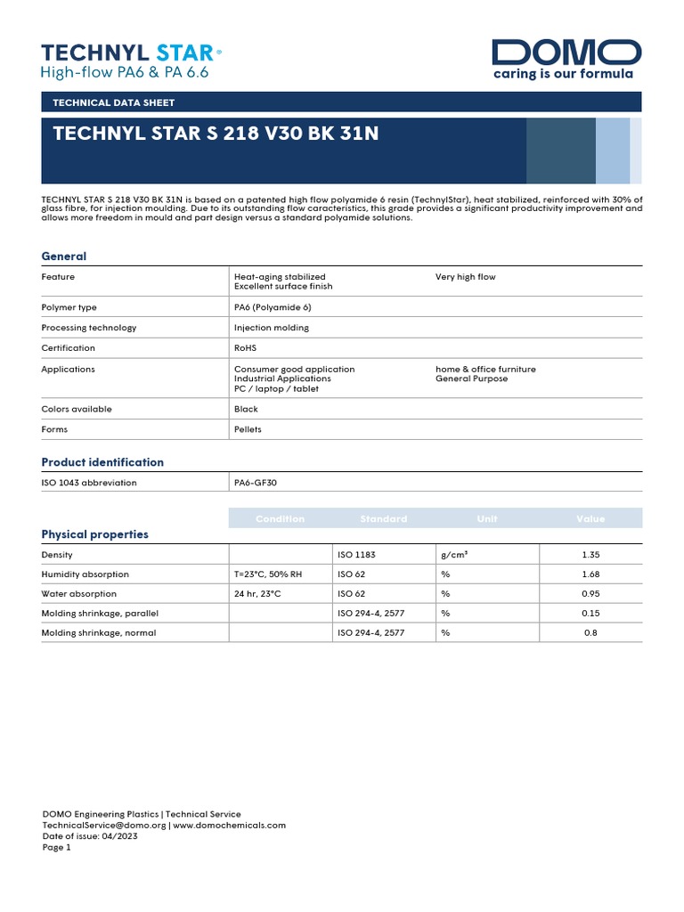 Technyl Star S 218 V30 BK 31N | PDF | Applied And Interdisciplinary ...