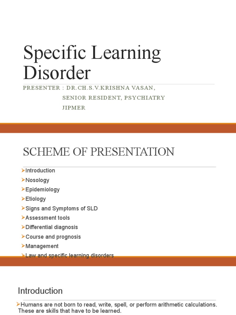 Specific Learning Disability | PDF | Mental Disorder | Diagnostic And ...