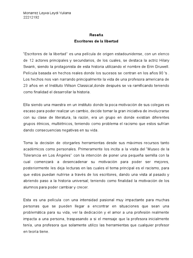 Reseña de "Escritores de la libertad" | PDF | Ciencias sociales | Historia