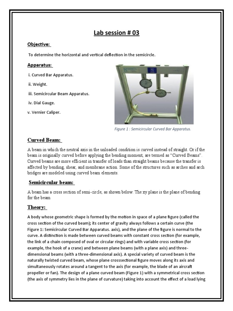 Lab Session 3 | PDF | Beam (Structure) | Bending