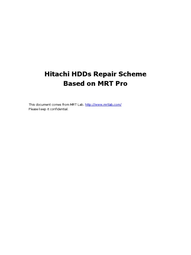 Hitachi HDD Repair Guide Using MRT Pro | PDF | Hard Disk Drive | Read ...
