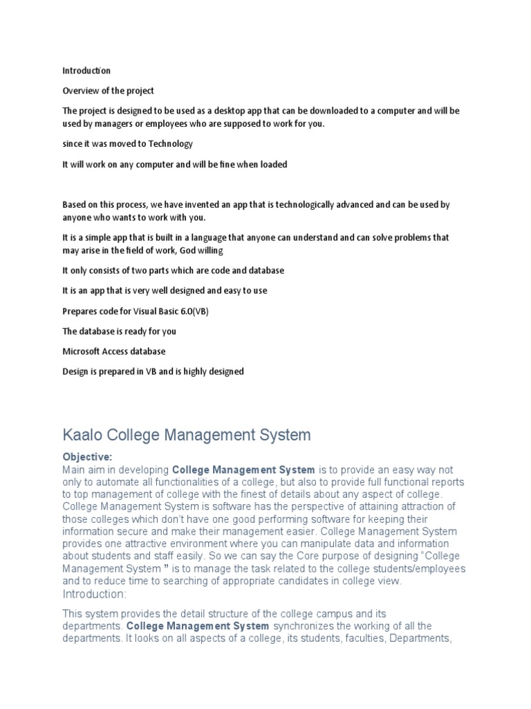 Introduction of Project VB6.0 | PDF | Databases | Software