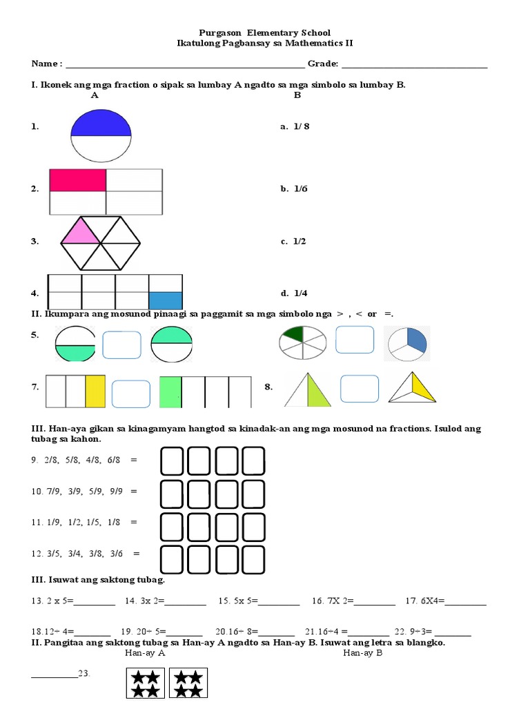 Third Quarter Test Math 2 | PDF