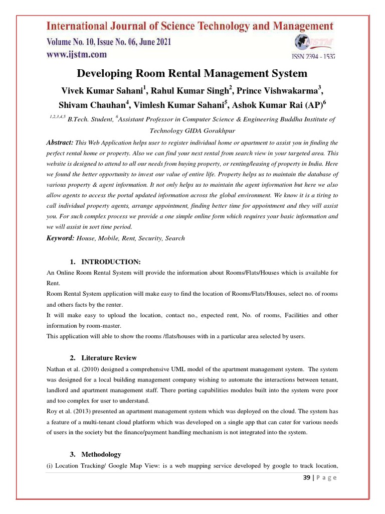 Developing Room Rental Management System | PDF | Input/Output | Software