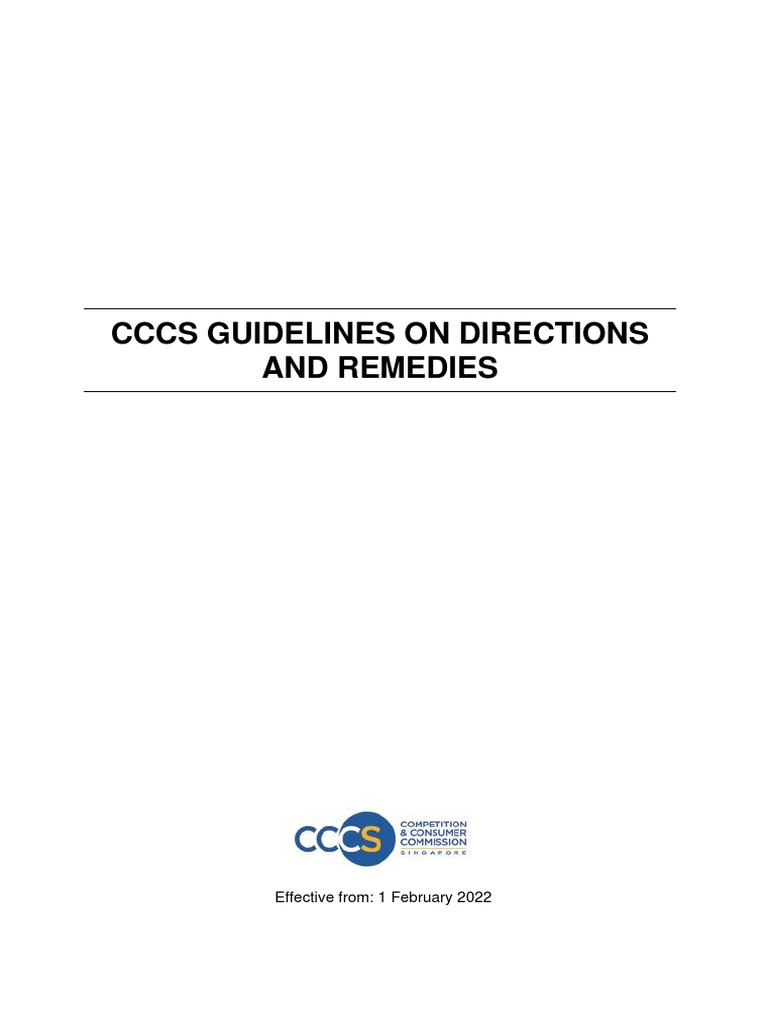 7 CCCS Guidelines On Directions Remedies | PDF | Mergers And Acquisitions | Legal Remedy