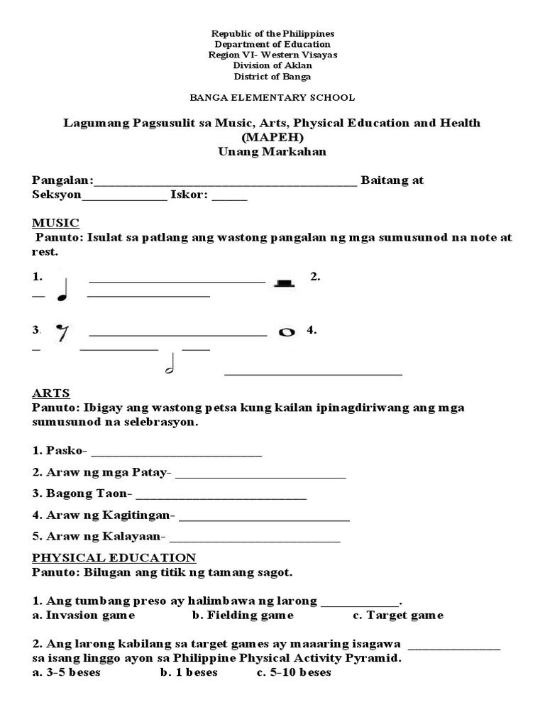 Lagumang Pagsusulit | PDF