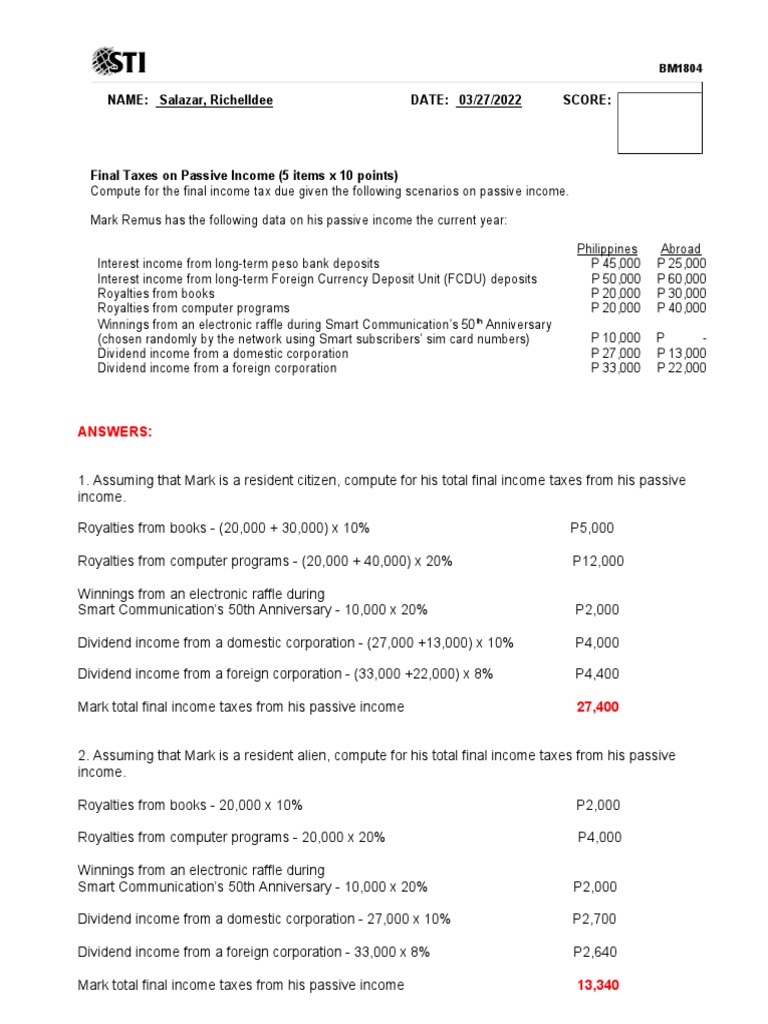 05 - Task - Performance - 1 (20) TAX | PDF