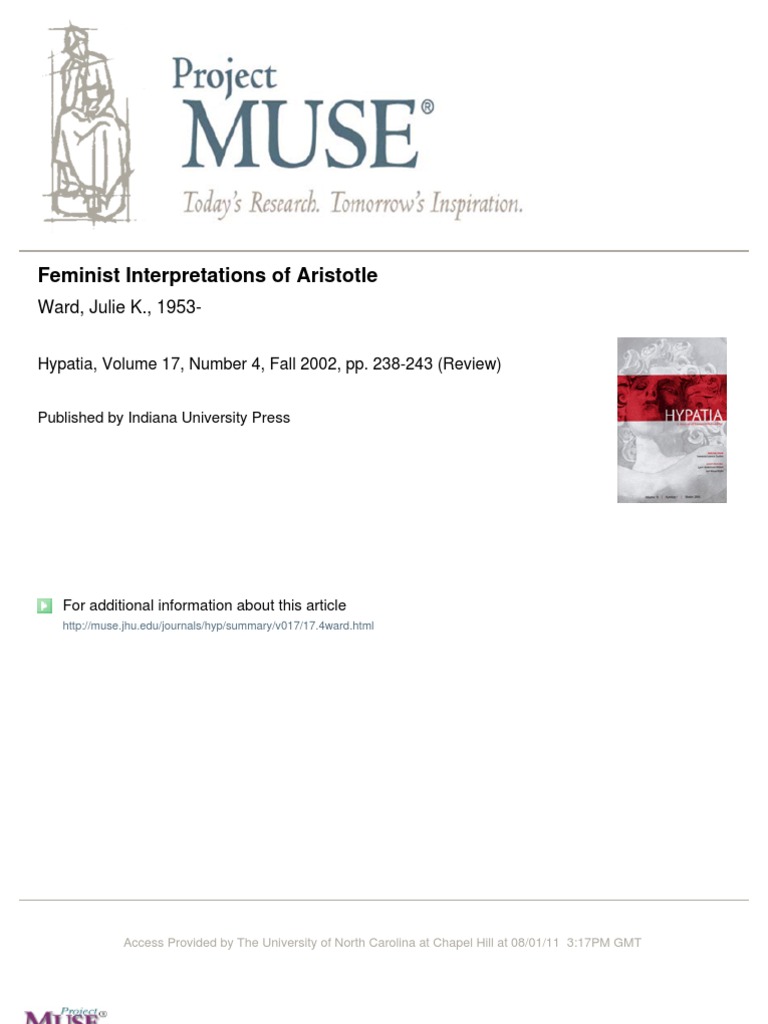 Feminist Interpretations Aristotle | PDF | Aristotle | Logic