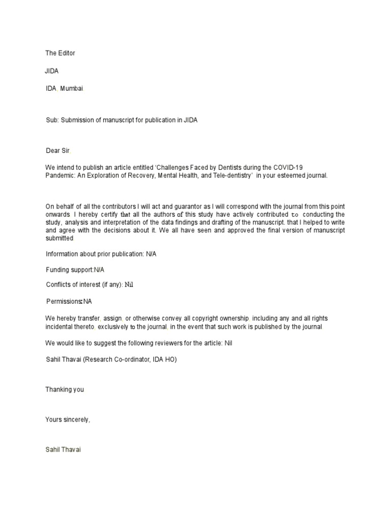 Covering Letter | PDF