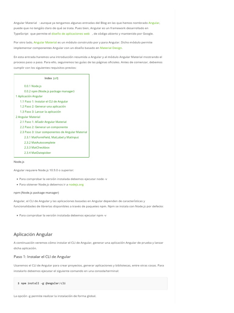 Introducción A Angular Material | Descargar gratis PDF | Desarrollo de ...