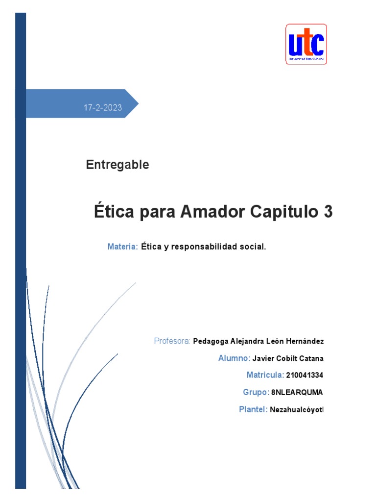 Etica para Amador Capitulo 3 | PDF | Relaciones personales, crianza y desarrollo personal