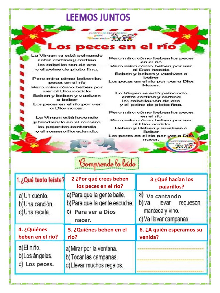 Letra del Villancico "Los Peces en el Río" | PDF