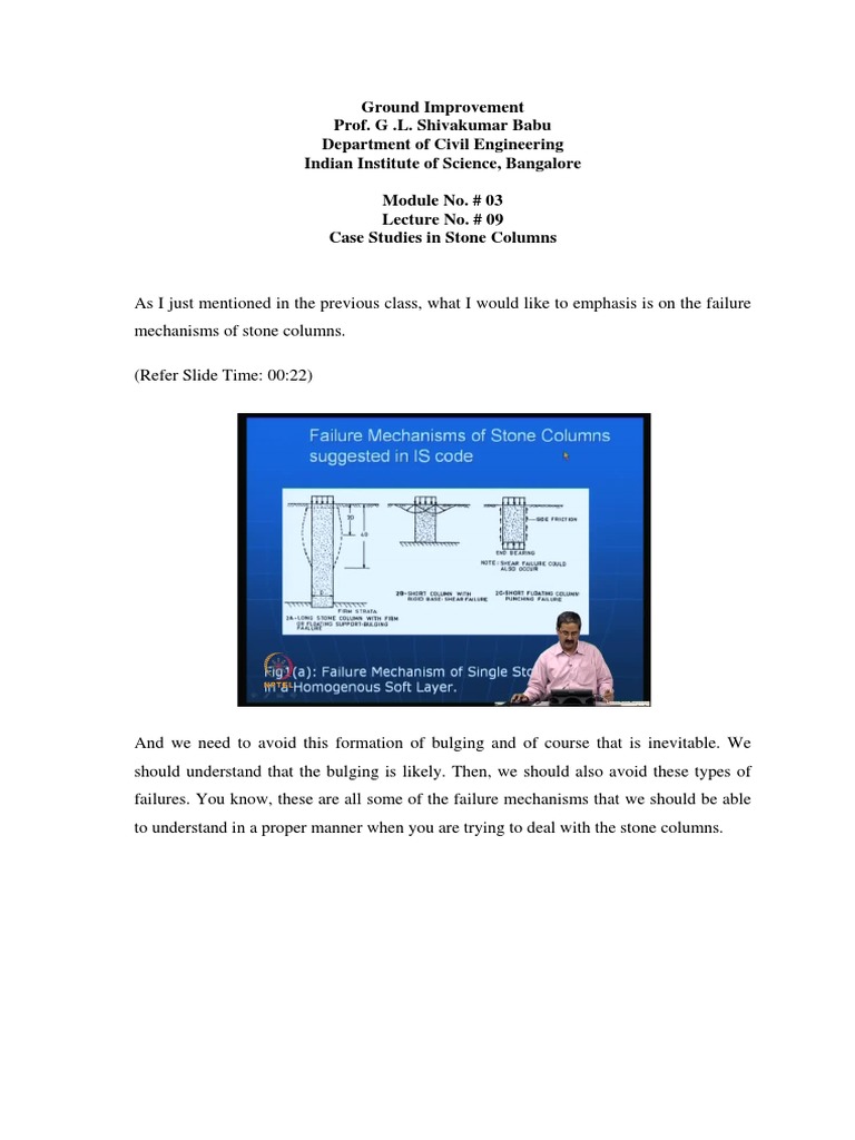 Stone Column - Lecture | PDF | Young's Modulus | Deep Foundation