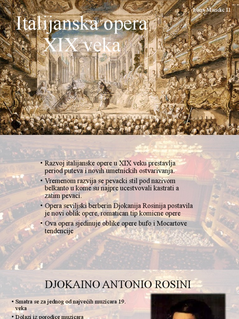 Italijanska Opera XIX Veka | PDF