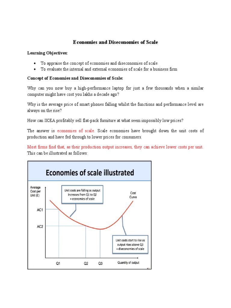 Economics Scale | Download Free PDF | Economies Of Scale | Average Cost