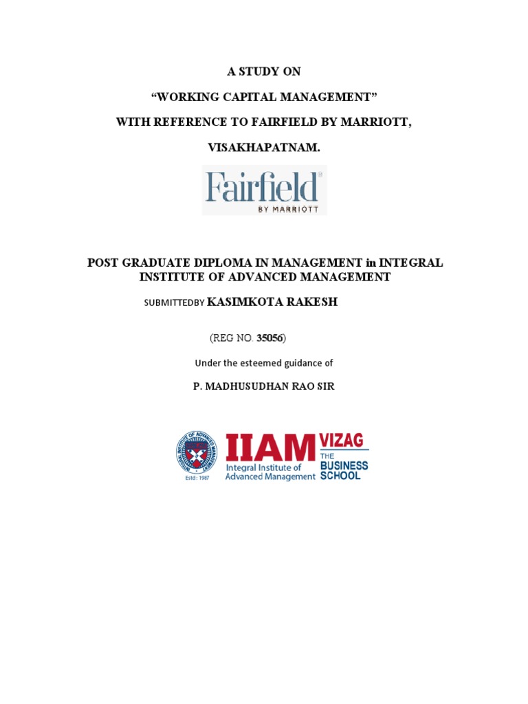 Fairfield by Marriott Project New PDF | PDF | Working Capital | Hotel