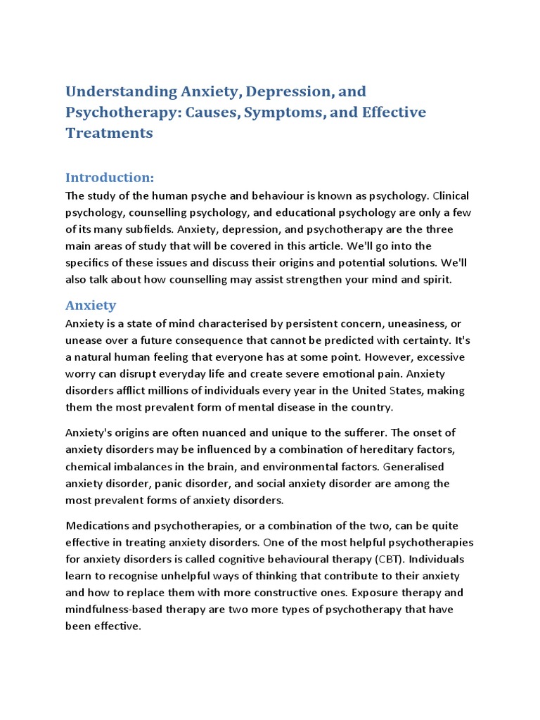 Understanding Anxiety | PDF